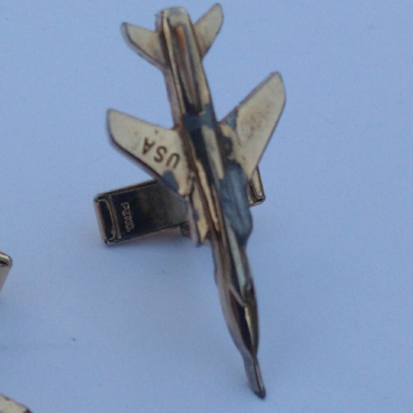 Vintage | Accessories | Patpend Vintage Goldtone Fighter Jet Cufflinks ...